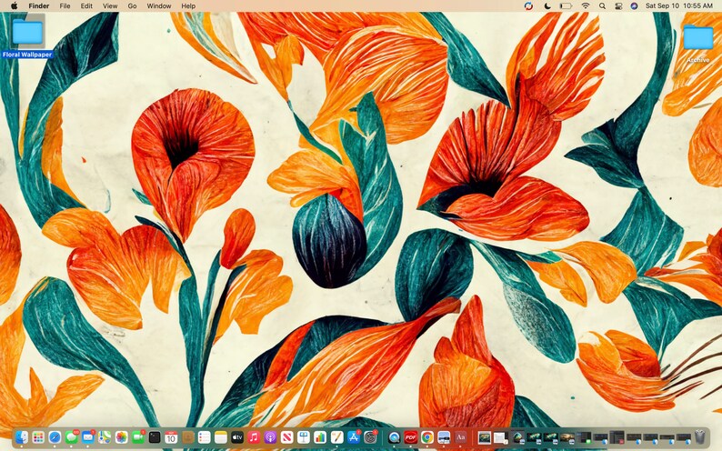 HD Hand Drawn Flowers Variety Pack Laptop Wallpapers (x4) - Instant ...
