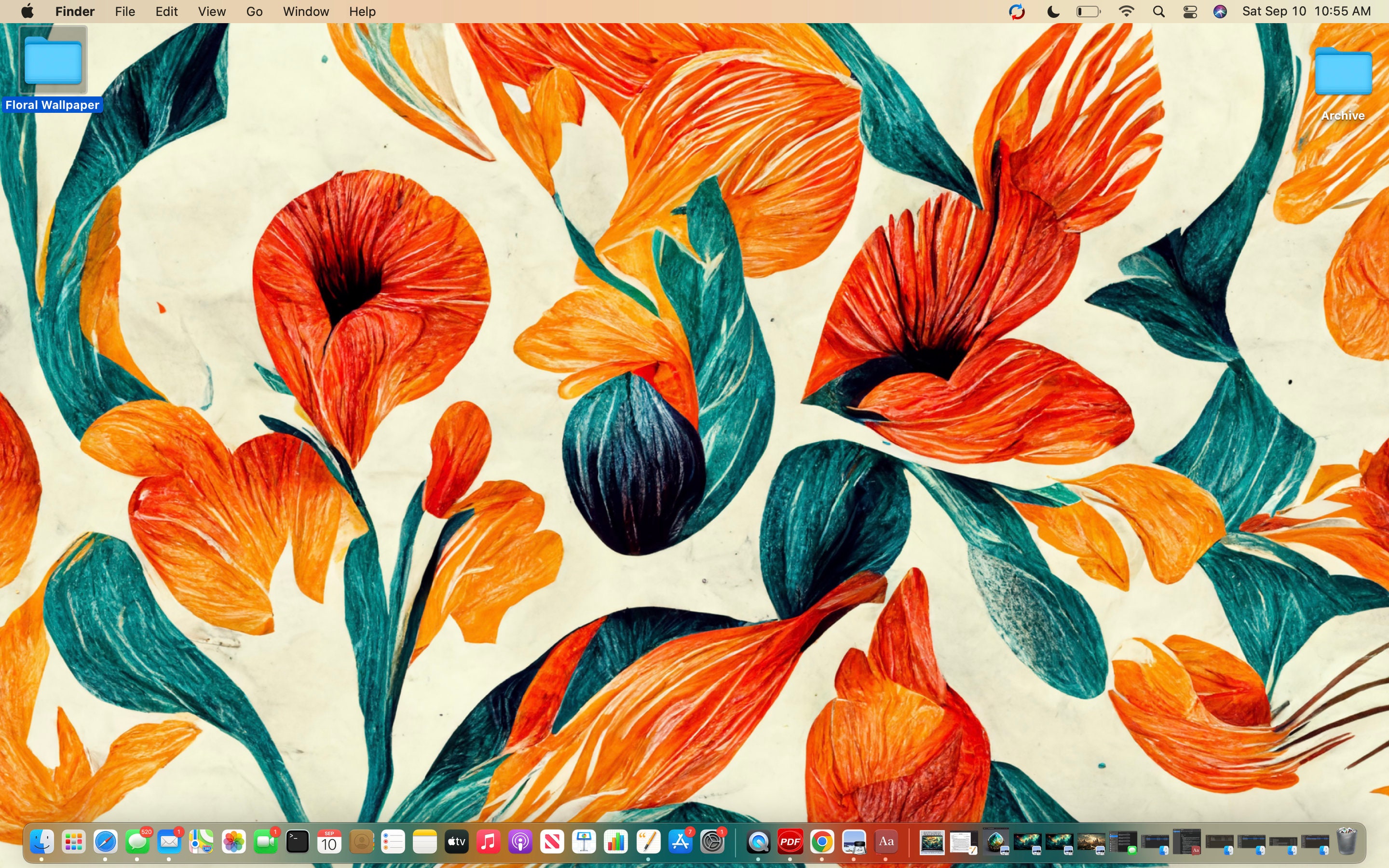 HD Hand Drawn Flowers Variety Pack Laptop Wallpapers (x4) - Instant ...