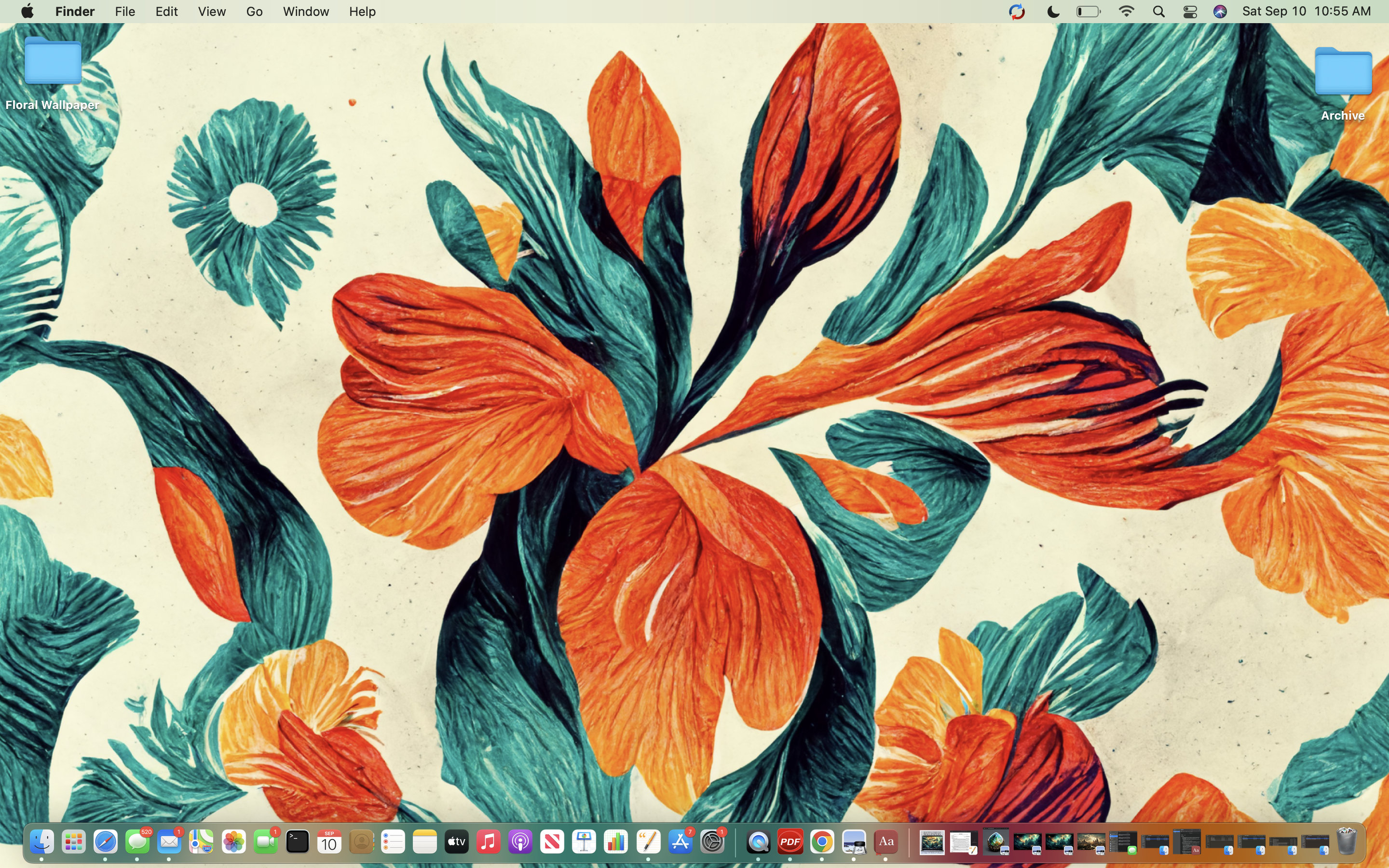 HD Hand Drawn Flowers Variety Pack Laptop Wallpapers (x4) - Instant ...
