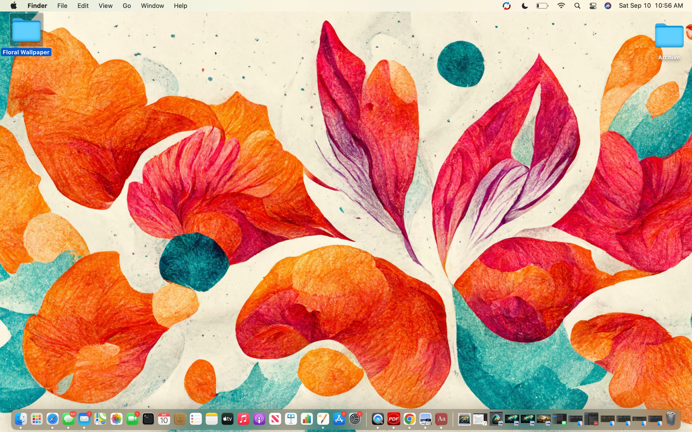HD Hand Drawn Flowers Variety Pack Laptop Wallpapers (x4) - Instant ...
