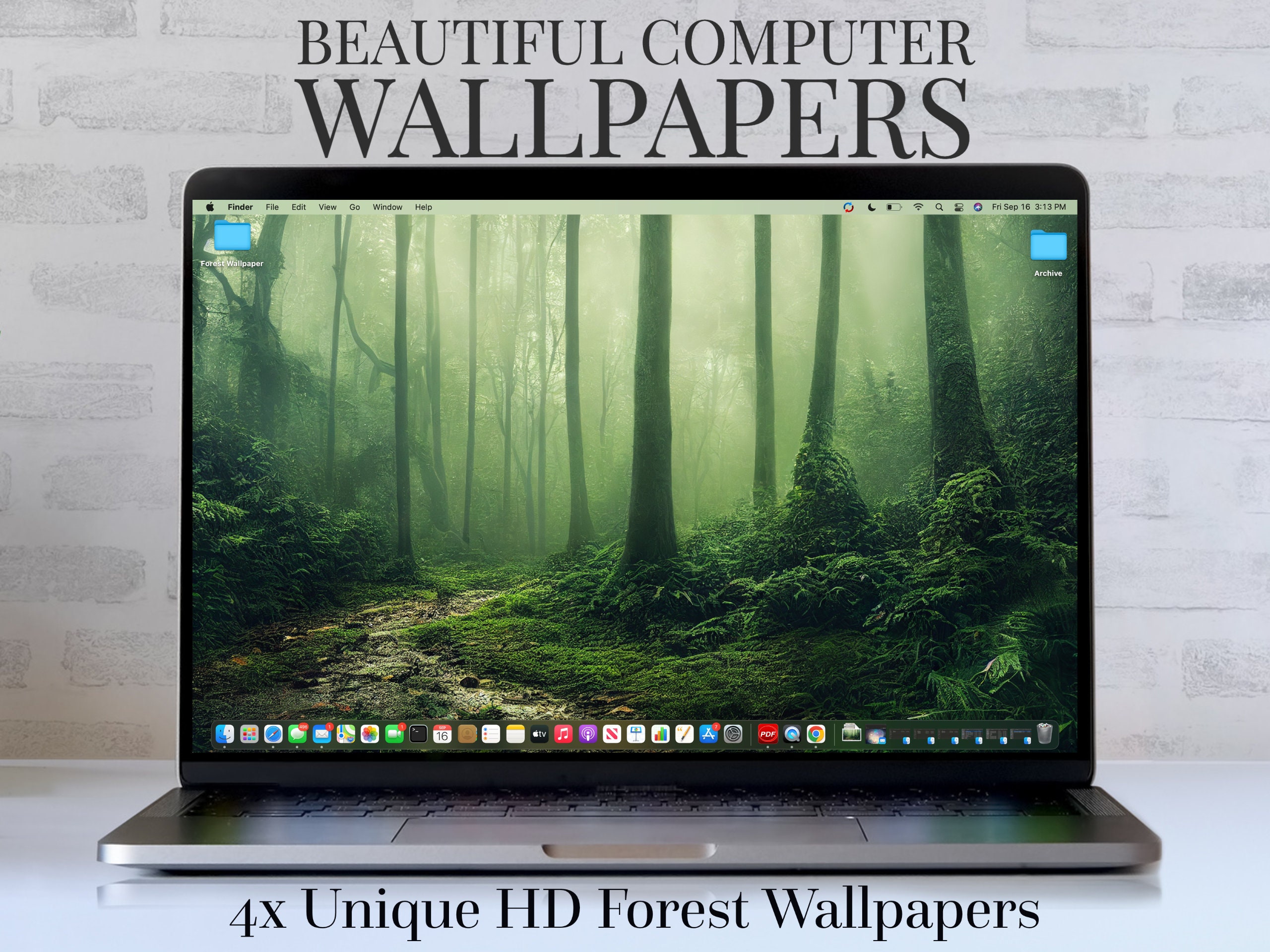 HD Forest Variety Pack Laptop Wallpapers x4 Instant Download, Beautiful ...