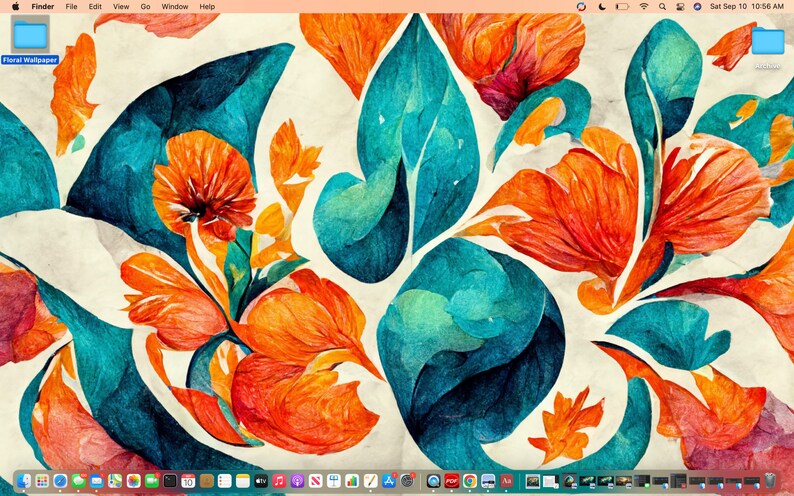 HD Hand Drawn Flowers Variety Pack Laptop Wallpapers (x4) - Instant ...