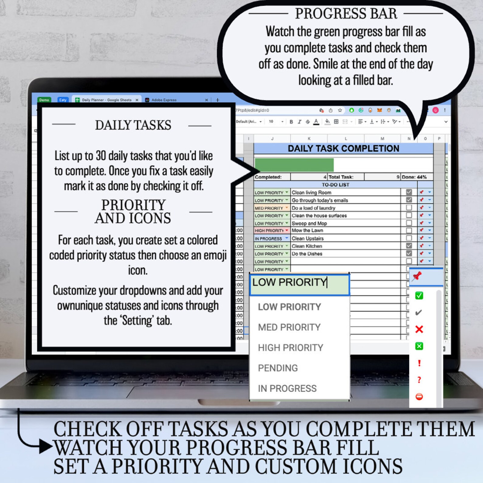 Google Sheets to Do List, Task Tracker, Schedule Template, Activity ...