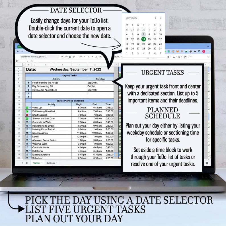 Google Sheets to Do List, Task Tracker, Schedule Template, Activity ...