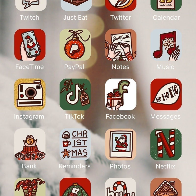 Christmas iPhone App Icons - Etsy