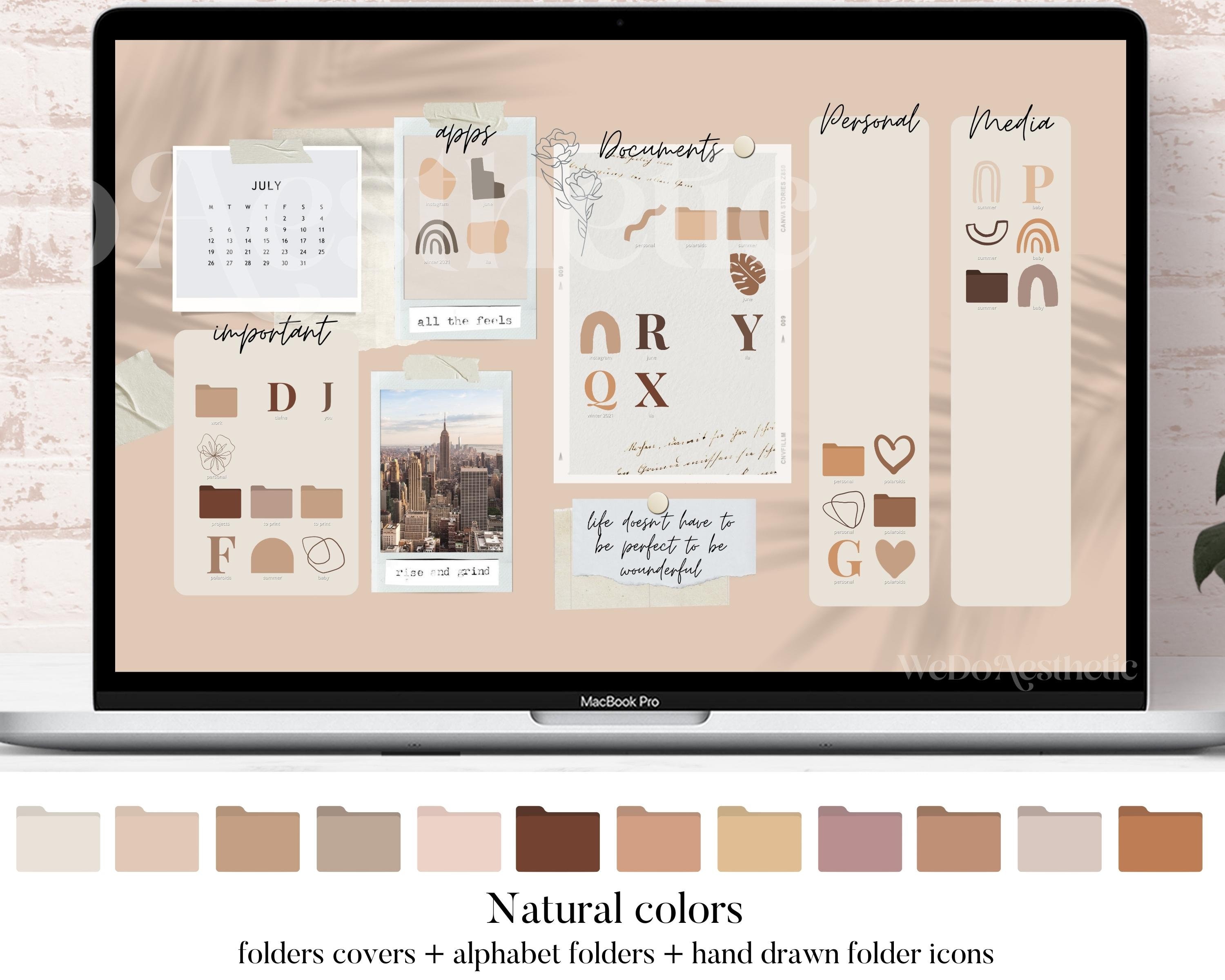 EDITABLE Desktop Wallpaper Organizers + Folder Icons, Mega Bundle Mac ...