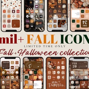 1 Mil IOS14 Fall Halloween App Icons, Neutral Fall Aesthetic, Mega ...