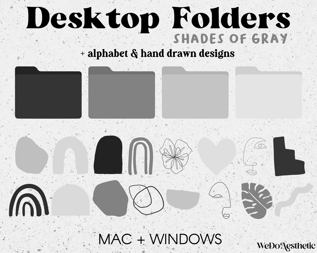 50 Desktop Folder Icons, Mac + Windows Folders Icons, Mac Black Minimal ...