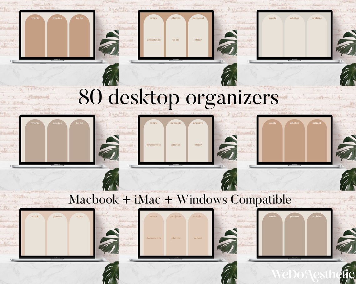 Desktop Wallpaper Organizer Macbook Folder Icons Mac Natural - Etsy