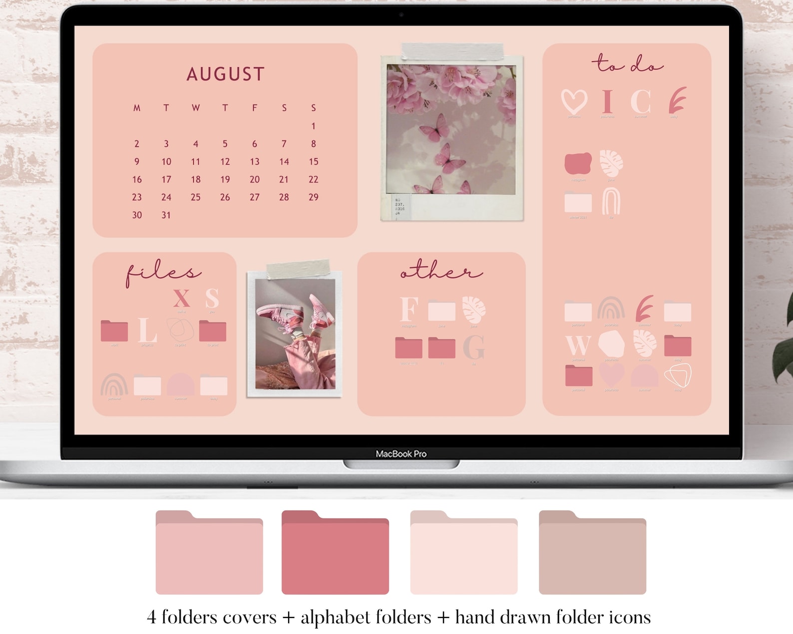 EDITABLE CALENDAR Desktop Wallpaper - Pink Desktop Wallpaper Organizer ...