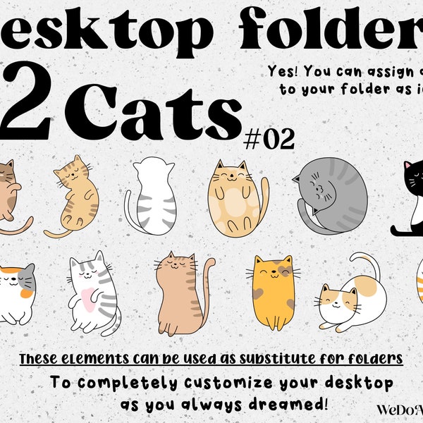 Cats Folder Icons - Etsy