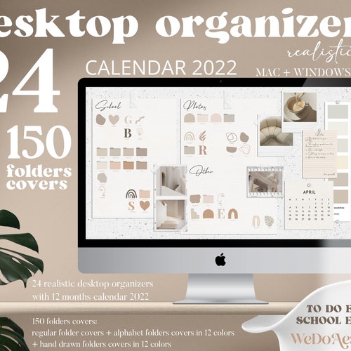 EDITABLE Desktop Organizer Wallpaper Folder Icons Picasso | Etsy