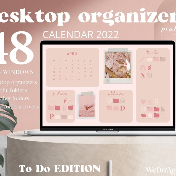 Pink Desktop Wallpaper Calendar 2022 - Etsy Hong Kong
