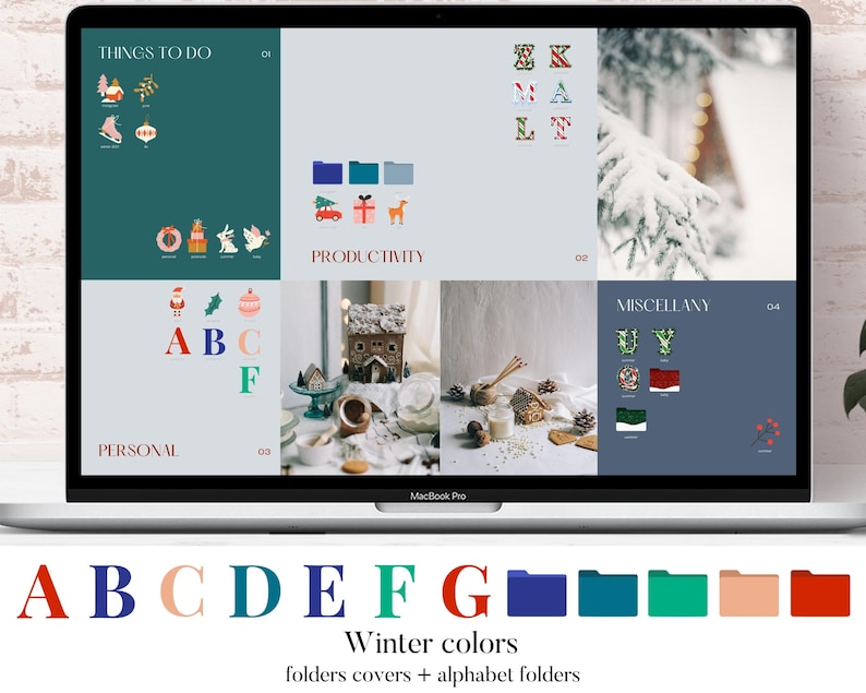Christmas Winter Desktop Organizer Wallpaper Desktop - Etsy