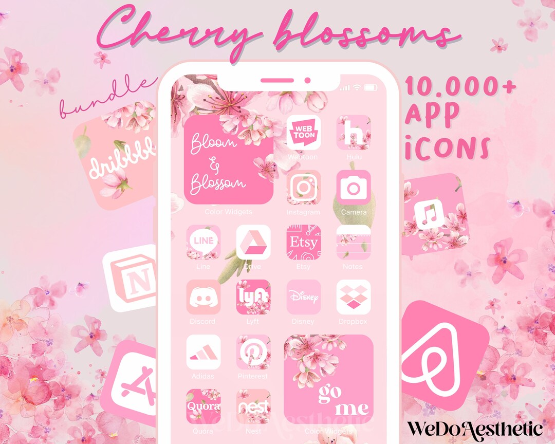 10,000+ Spring Rose App Icons, Fuscia Pink Aesthetic Iphone, Pastel App ...
