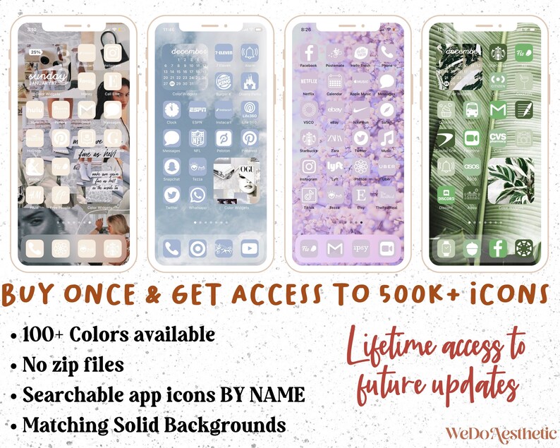 500000 App Icons Ios 14 Icons Aesthetic App Icon Free App - Etsy