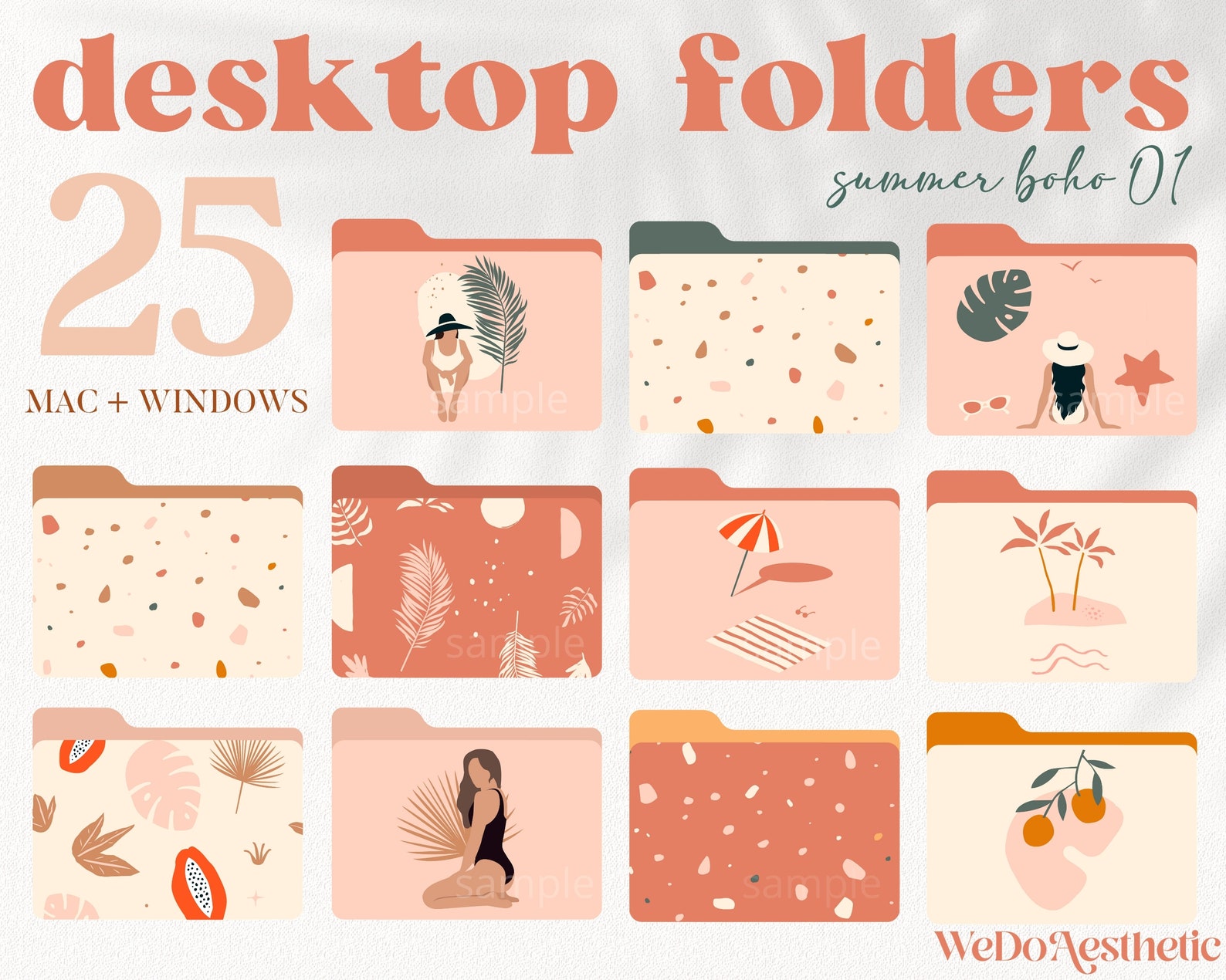 25 Desktop Folder Icons Mac Windows Folders Icons Mac | Etsy