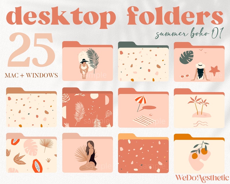 25 Desktop Folder Icons Mac Windows Folders Icons Mac | Etsy
