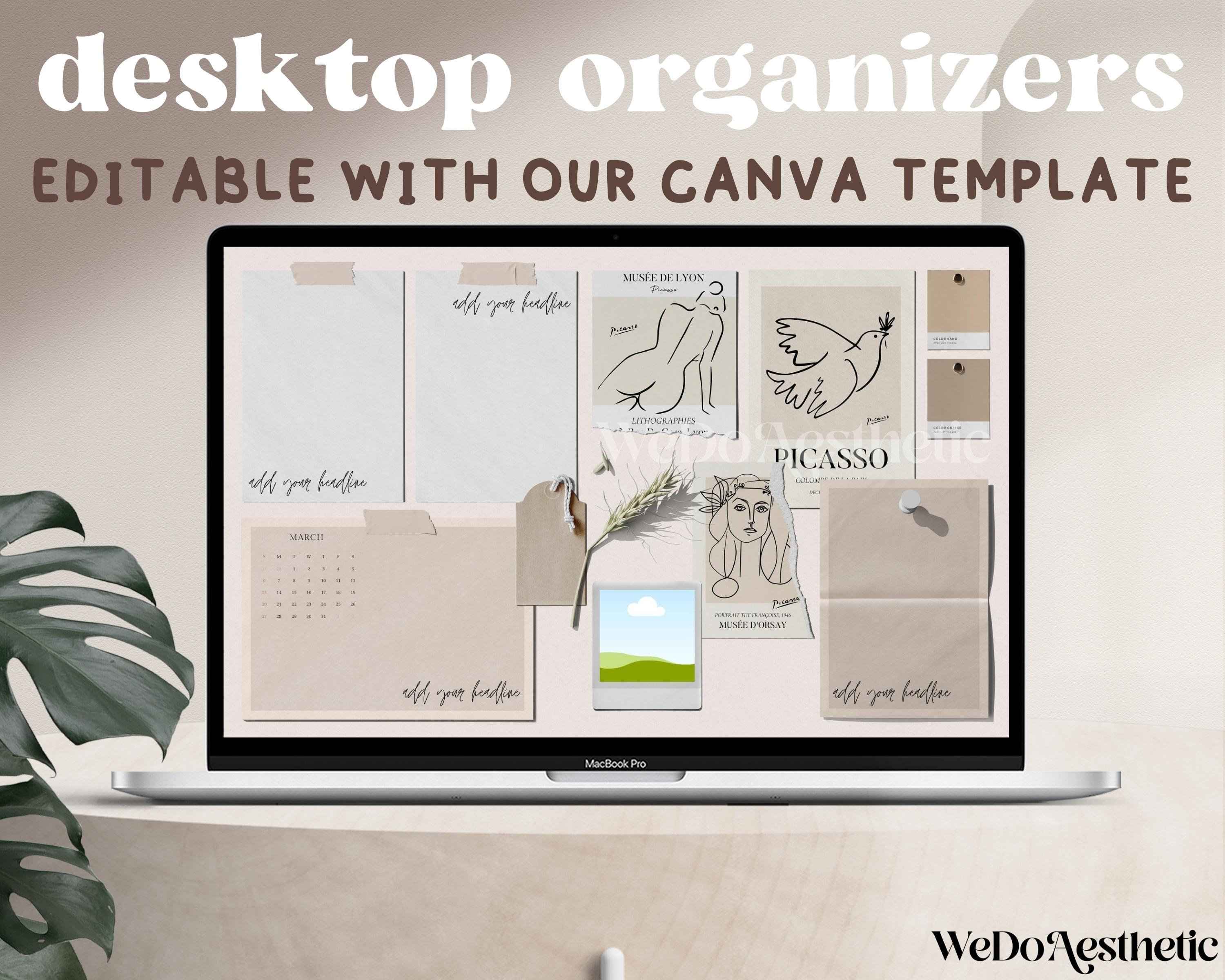 EDITABLE Desktop Organizer Wallpaper Folder Icons Picasso - Etsy