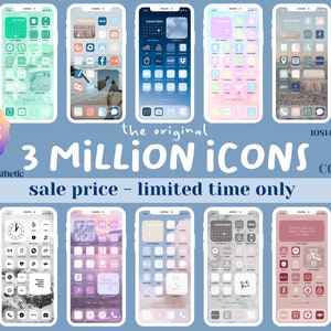 3 MILLION IOS14 App Icons, IOS 15 Aesthetic, Blue App Cover Azure Icons ...