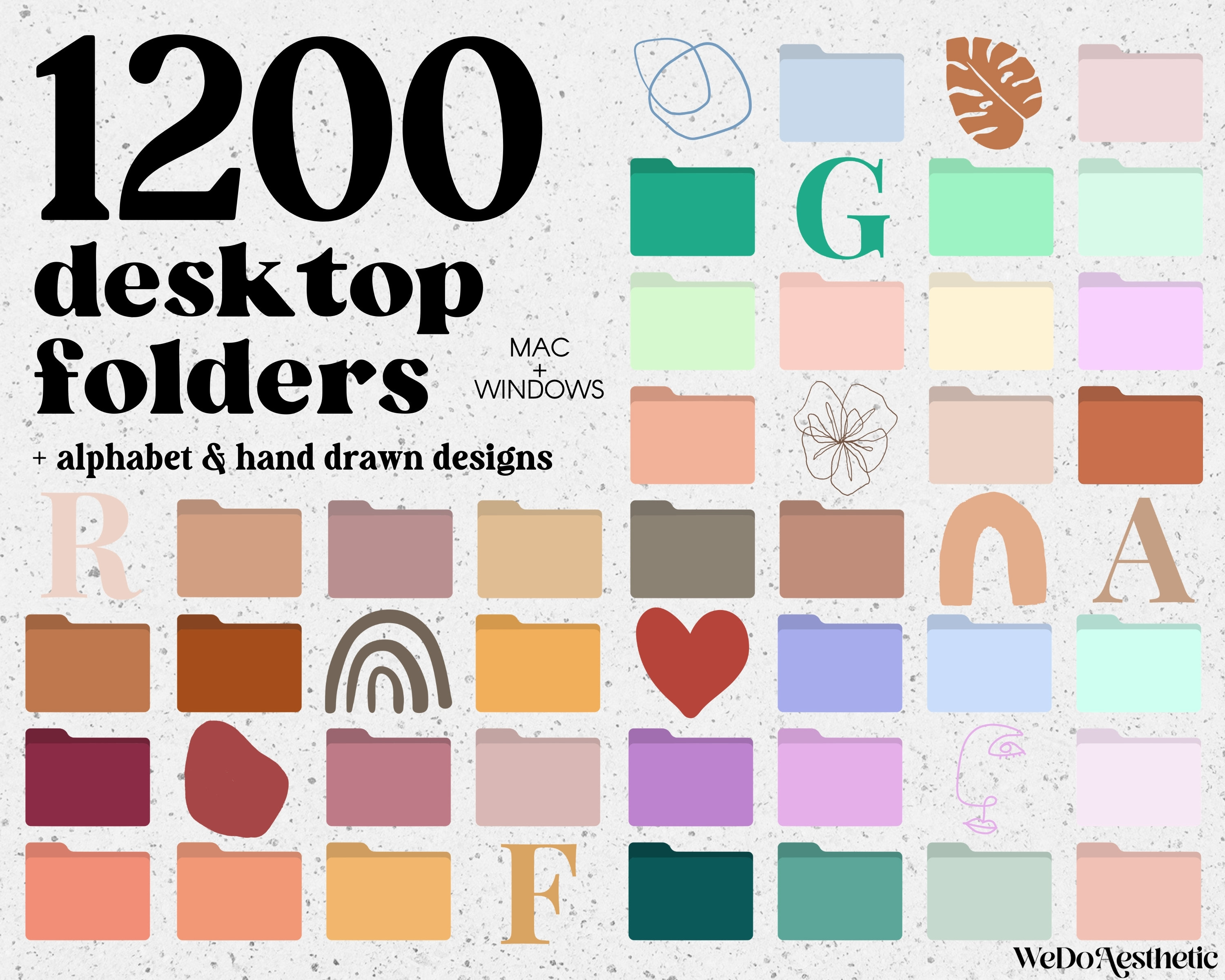 1200 Desktop Folder Icons Mac Windows Folder Icons Mac - Etsy Canada