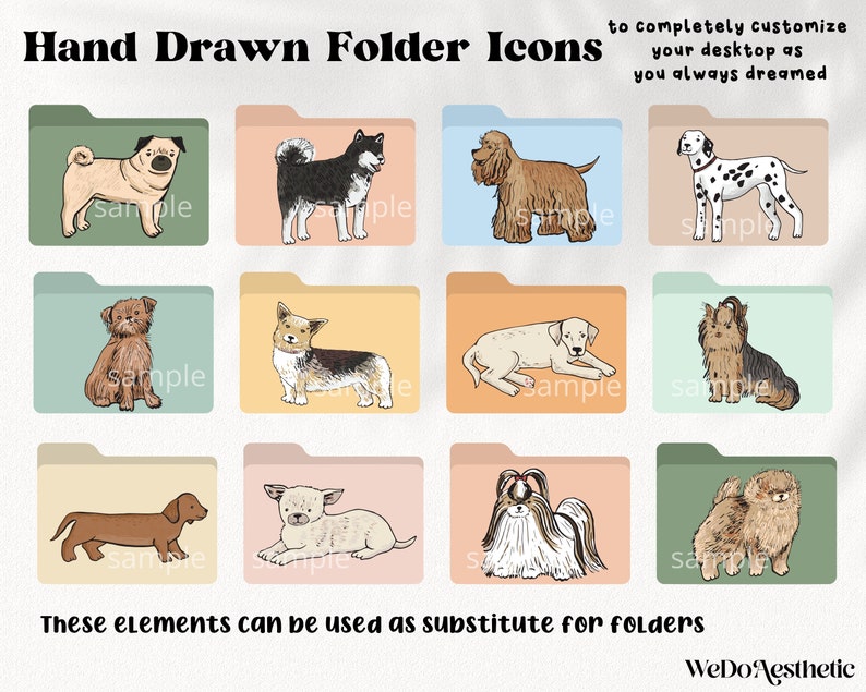 DOGS Desktop Folder Icons Mac Windows Folder Icons Mac - Etsy