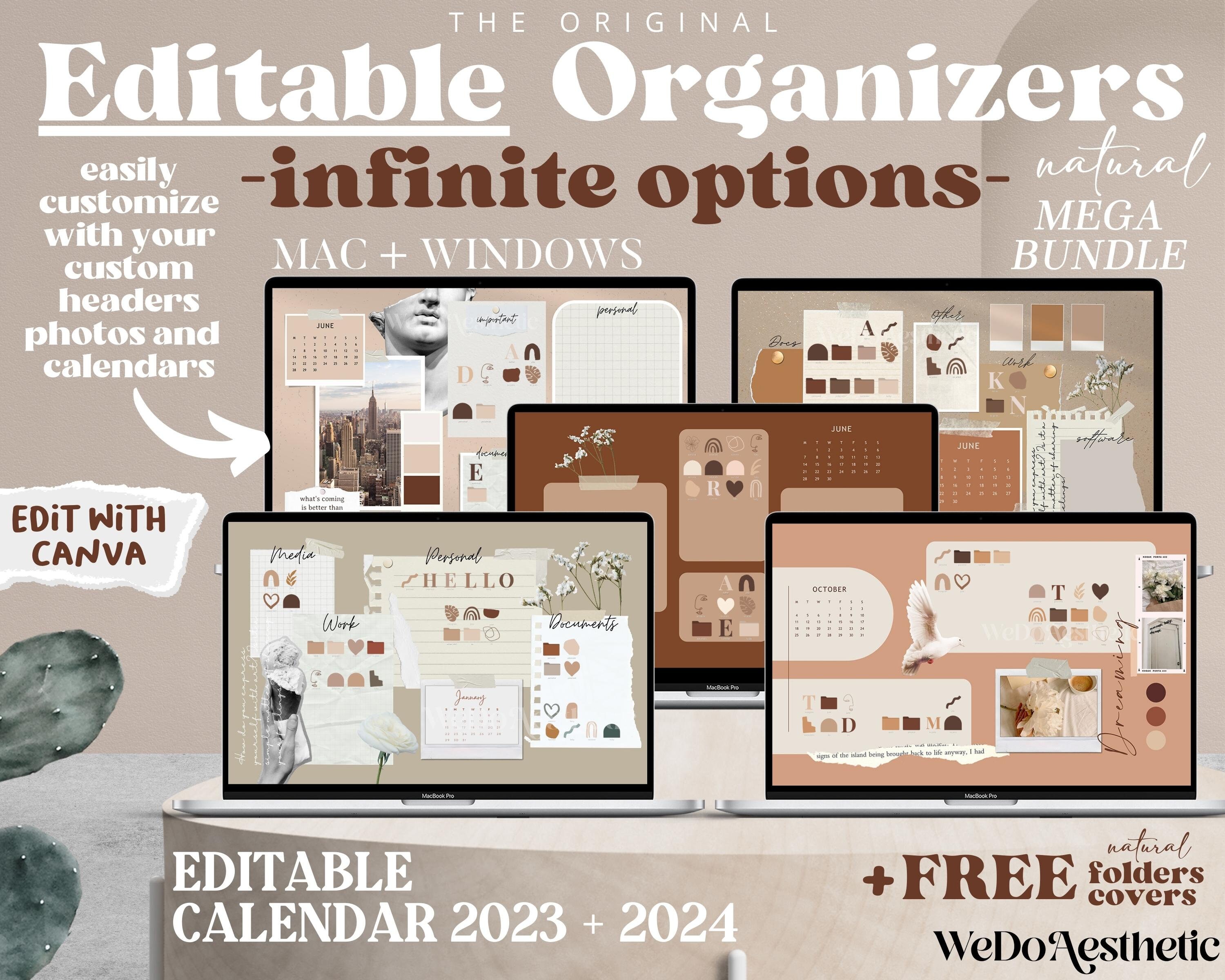 EDITABLE Desktop Wallpaper Organizers Folder Icons Mega - Etsy Australia