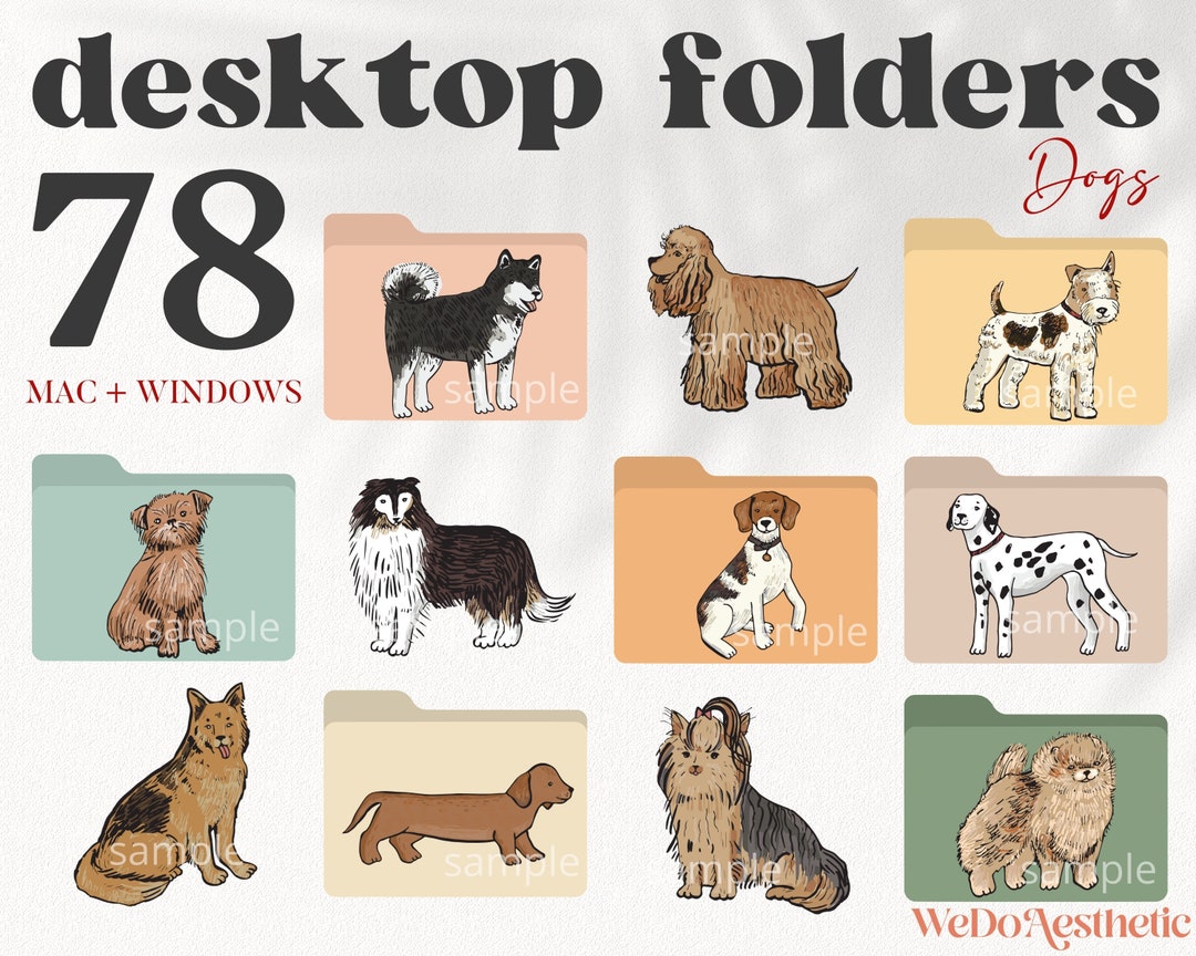 DOGS Desktop Folder Icons, Mac + Windows Folder Icons, Mac Natural ...