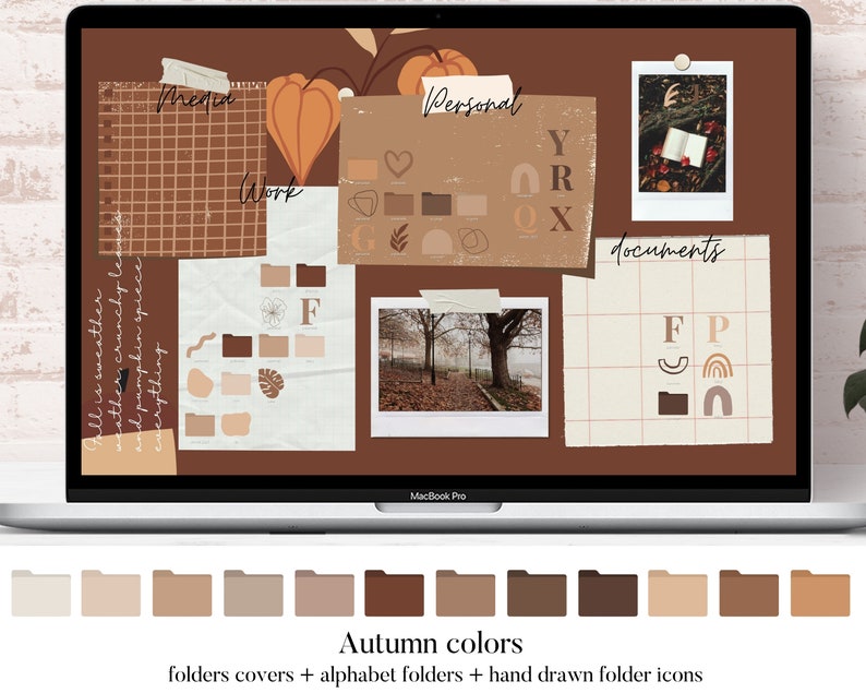 Fall Autumn Desktop Organizer Wallpaper Desktop Organizer - Etsy