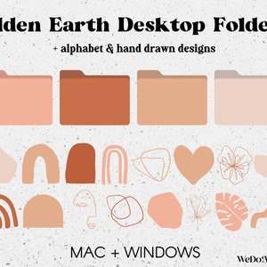 50 Desktop Folder Icons, Mac + Windows Folders Icons, Mac Boho Minimal ...