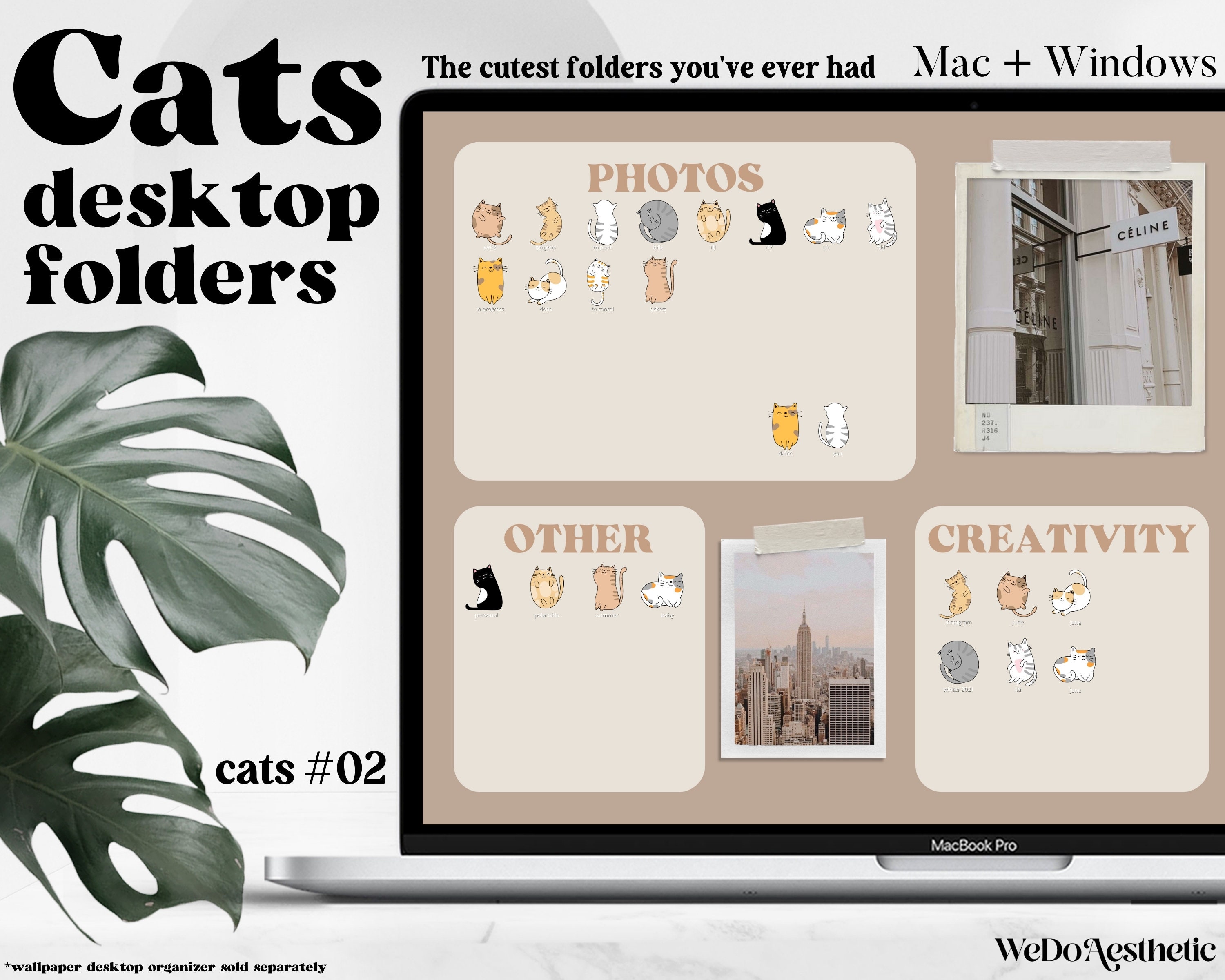 CATS 02 Desktop Folder Icons Mac Windows Folder Icons Mac - Etsy
