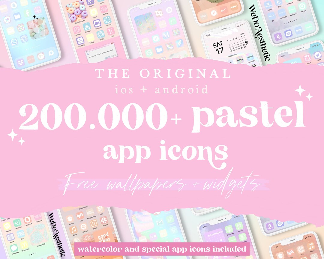 IOS16 Pastels App Icons, Pink App Icons, IOS 16 Aesthetic, App Covers ...