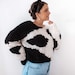 Moo Sweater Knitting Patter, Knitting Pattern, Cow Sweater Knitting ...