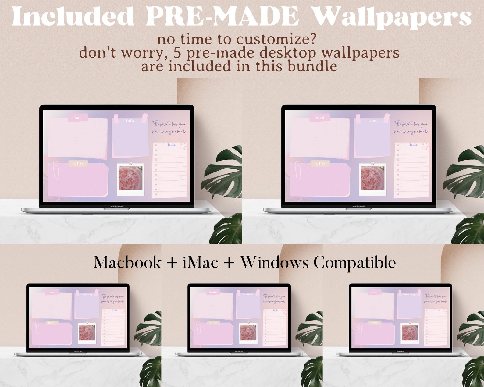 EDITABLE Desktop Organizer Wallpaper Folder Icons Pastel - Etsy