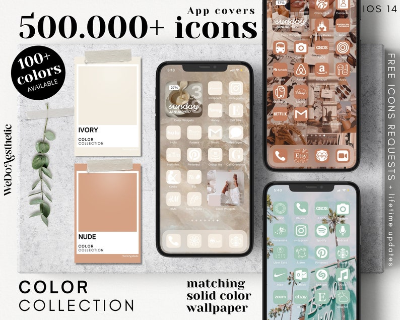 500000 App Icons Ios 14 Icons Aesthetic App Icon Free App - Etsy