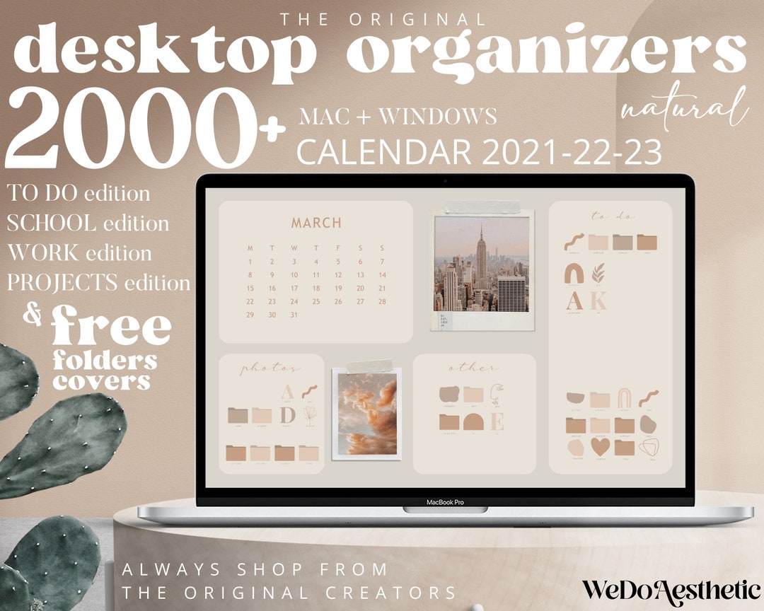 CALENDAR 2021 2022 2023 Desktop Organizer Wallpaper Folder - Etsy Singapore