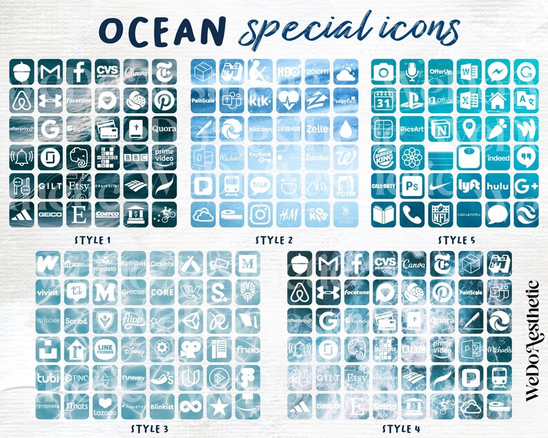 200000 IOS14 App Icons Blue Aesthetic App Covers Azure - Etsy
