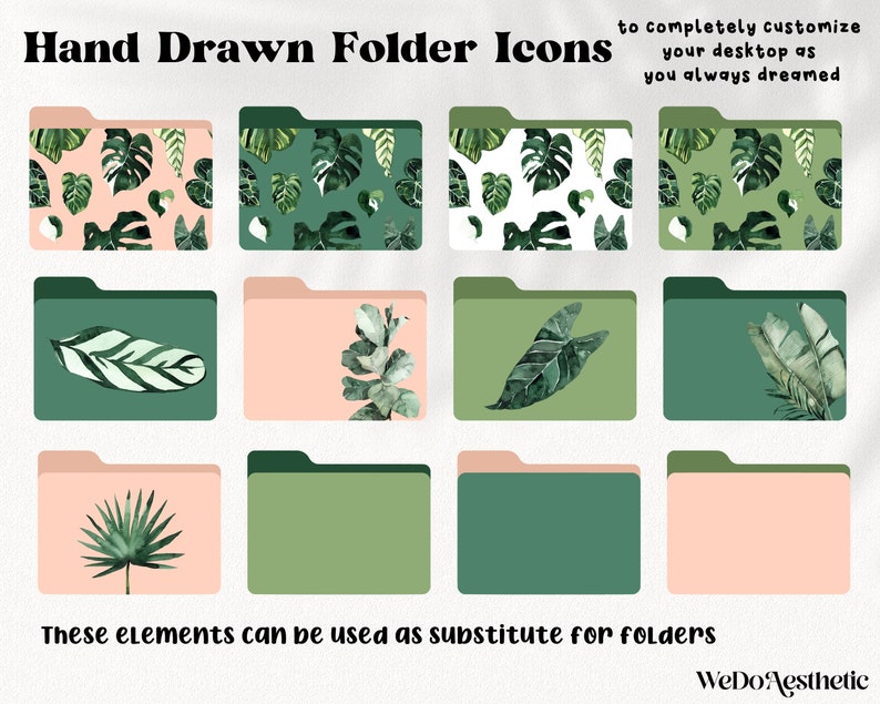 25 Desktop Folder Icons Mac Windows Folders Icons Tropical - Etsy