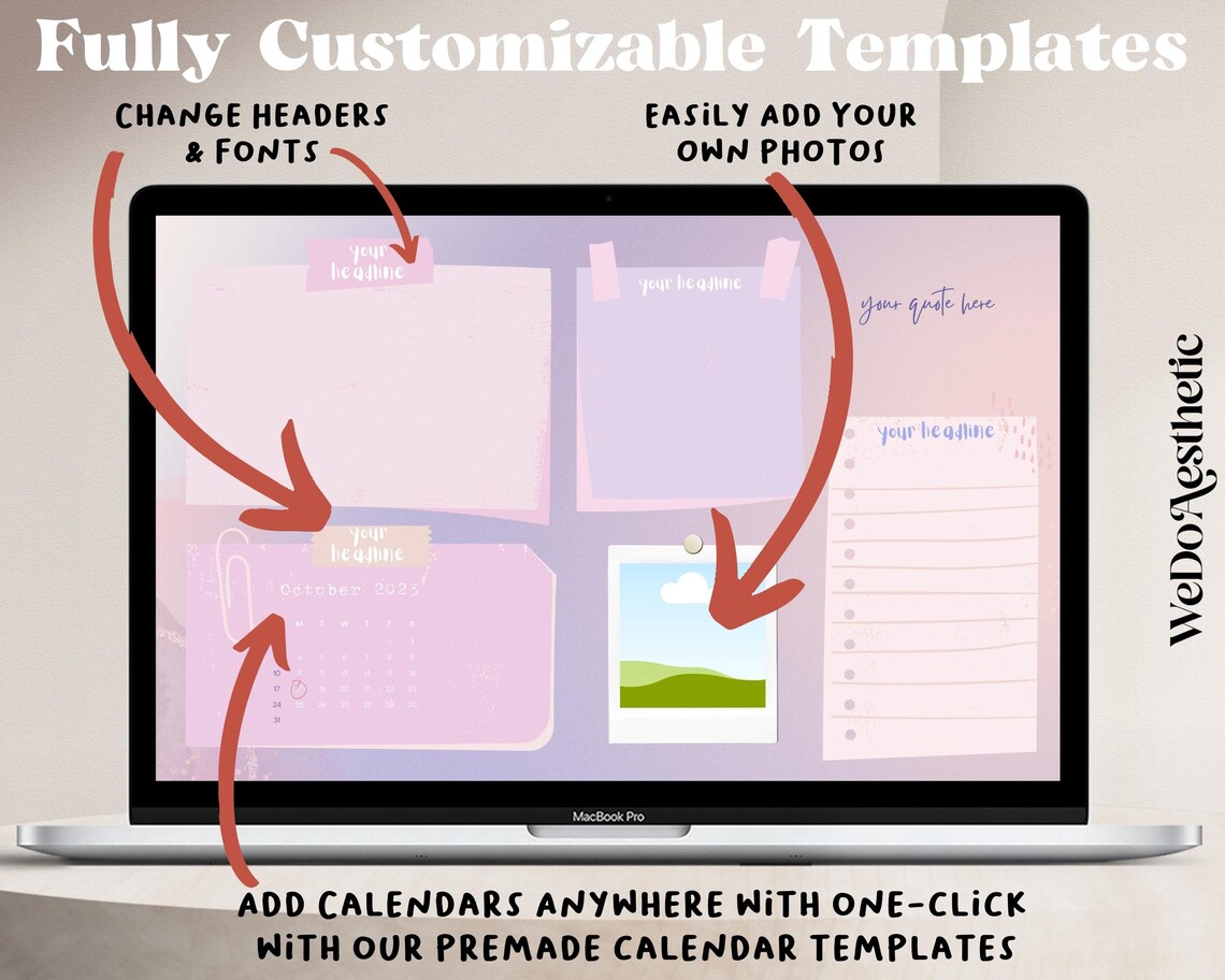 EDITABLE Desktop Organizer Wallpaper Folder Icons Pastel - Etsy