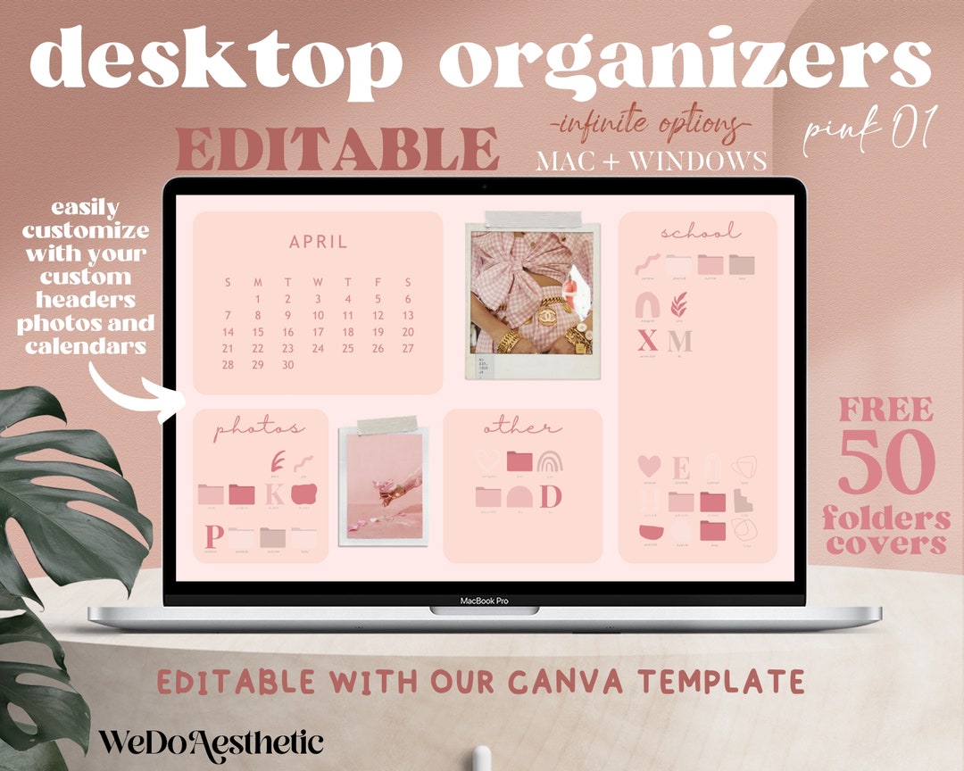 2024 CALENDAR Editable Desktop Wallpaper, Pink Desktop Wallpaper ...