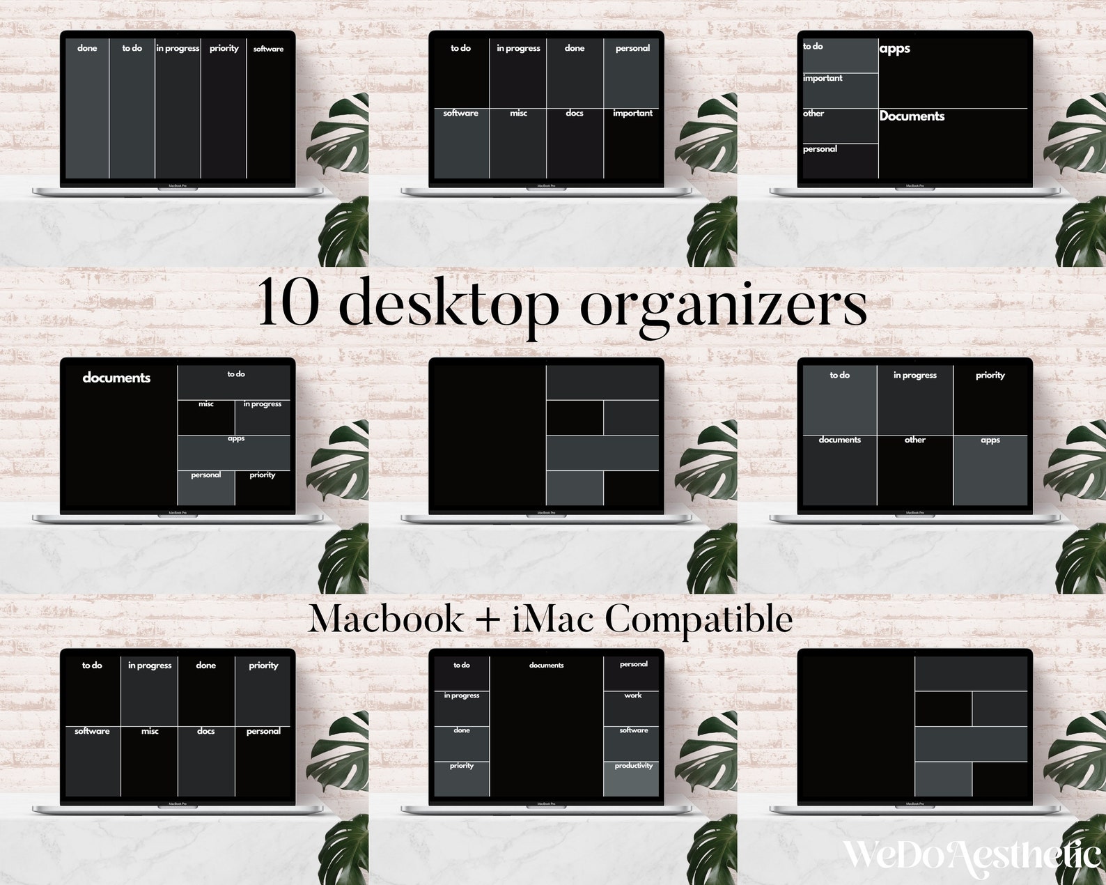 2021 Desktop Wallpaper Organizer, MacBook Folder Icons, Mac Black ...