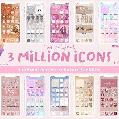 Ios14 App Icons Neutral Tone Aesthetic Widget Ios 14 Cover - Etsy