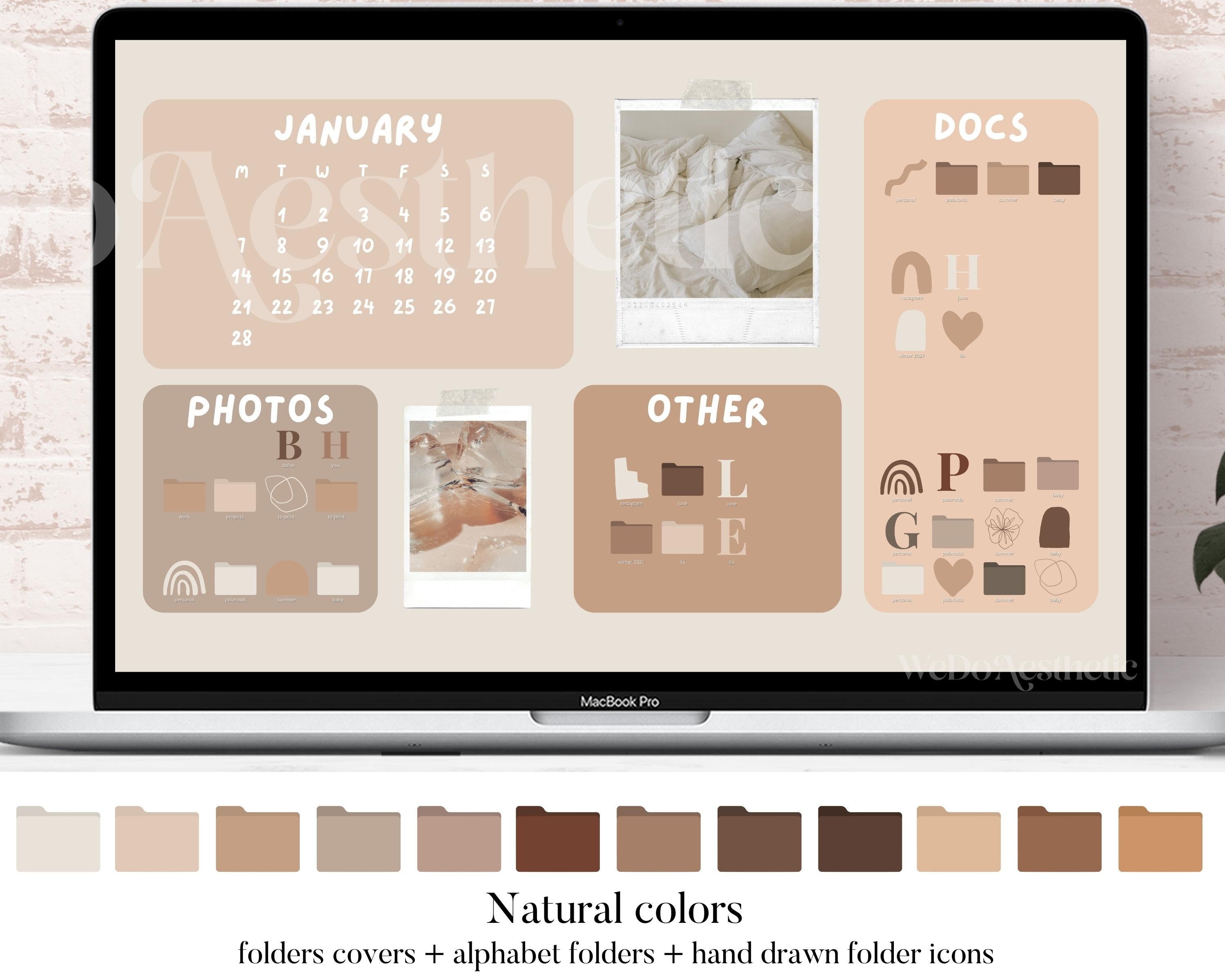 EDITABLE Desktop Wallpaper Organizers Folder Icons Mega - Etsy UK