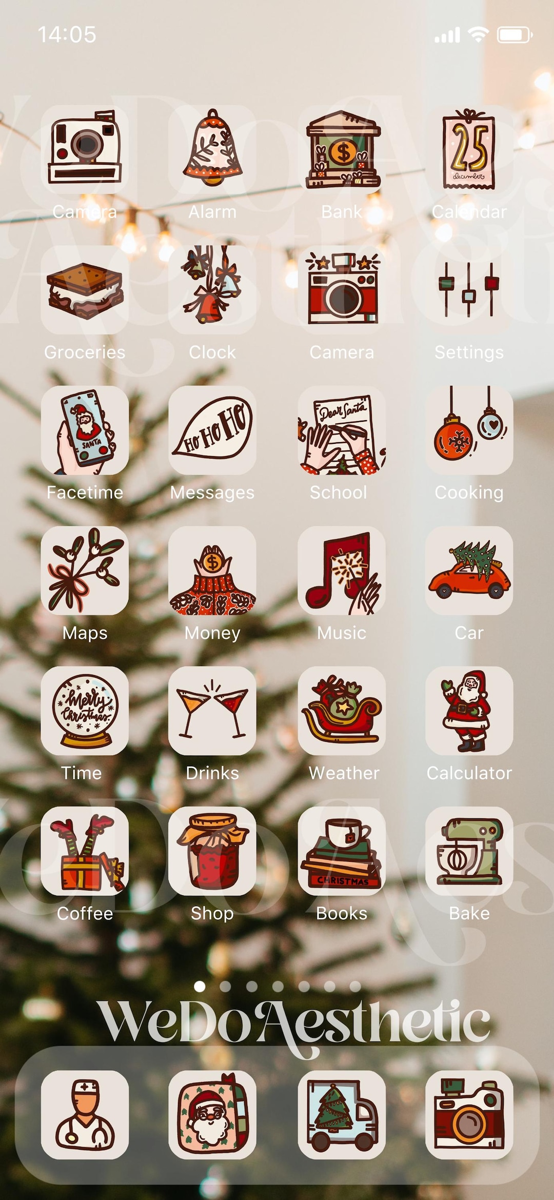 Christmas MAIN PACK - Hand Drawn IOS18 App Icons Bundle, IOS14 App ...