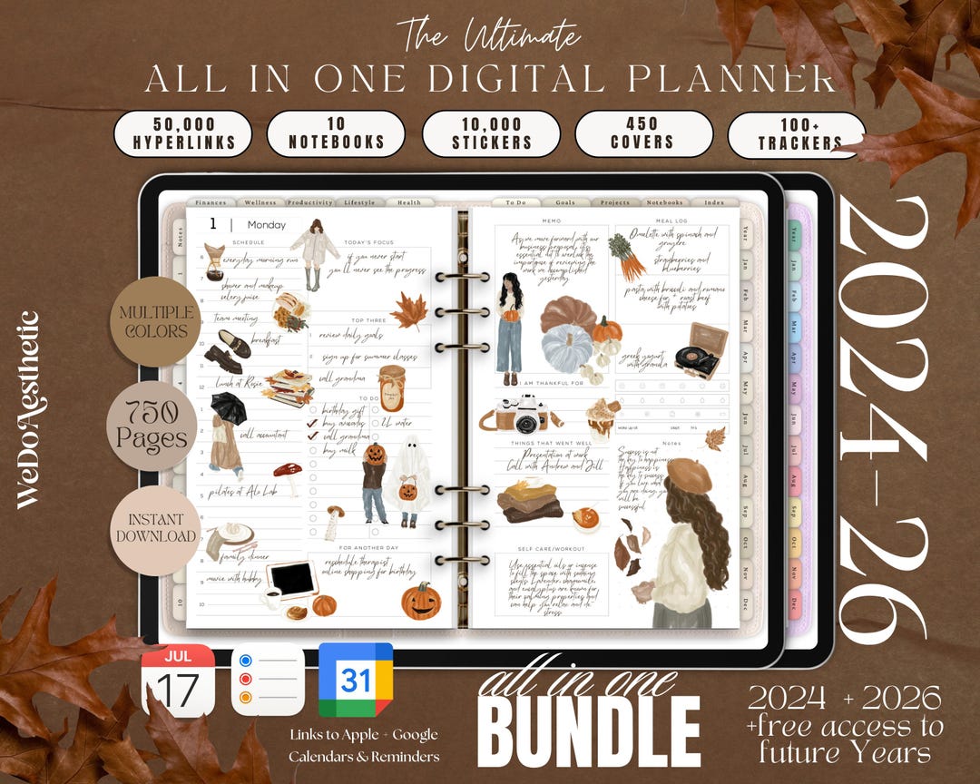 2025-2027 All-in-one Dated Fall Autumn Halloween Aesthetic Digital ...