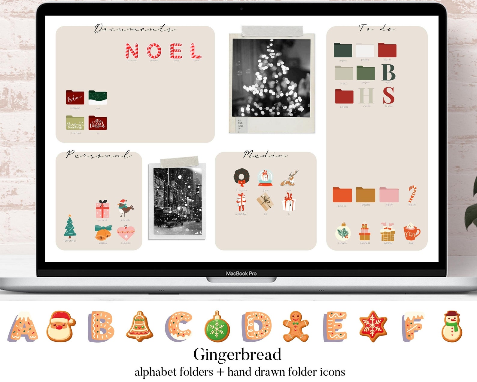 Christmas Winter Desktop Organizer Wallpaper Desktop - Etsy