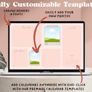 EDITABLE CALENDAR Desktop Wallpaper - Pink Desktop Wallpaper Organizer ...