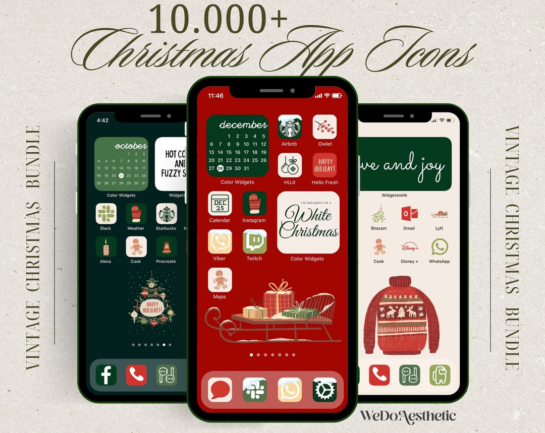 10.000+ Christmas App Icons, Winter Aesthetic, Icons Bundle, Ios17 App ...