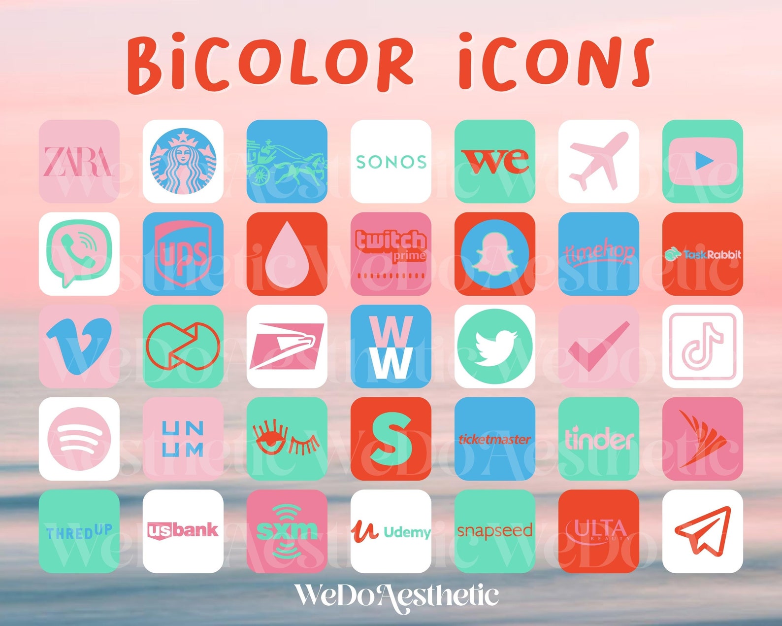 10000 Beach Vibes IOS14 App Icons Aesthetic App Covers - Etsy