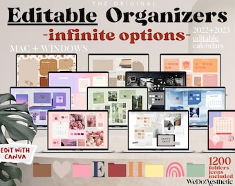 EDITABLE Desktop Wallpaper Organizers Folder Icons Mega | Etsy